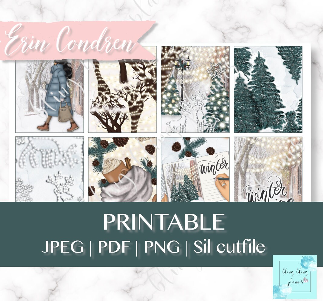 WINTER PRINTABLE PLANNER Stickers Snow Printable Stickers - Etsy