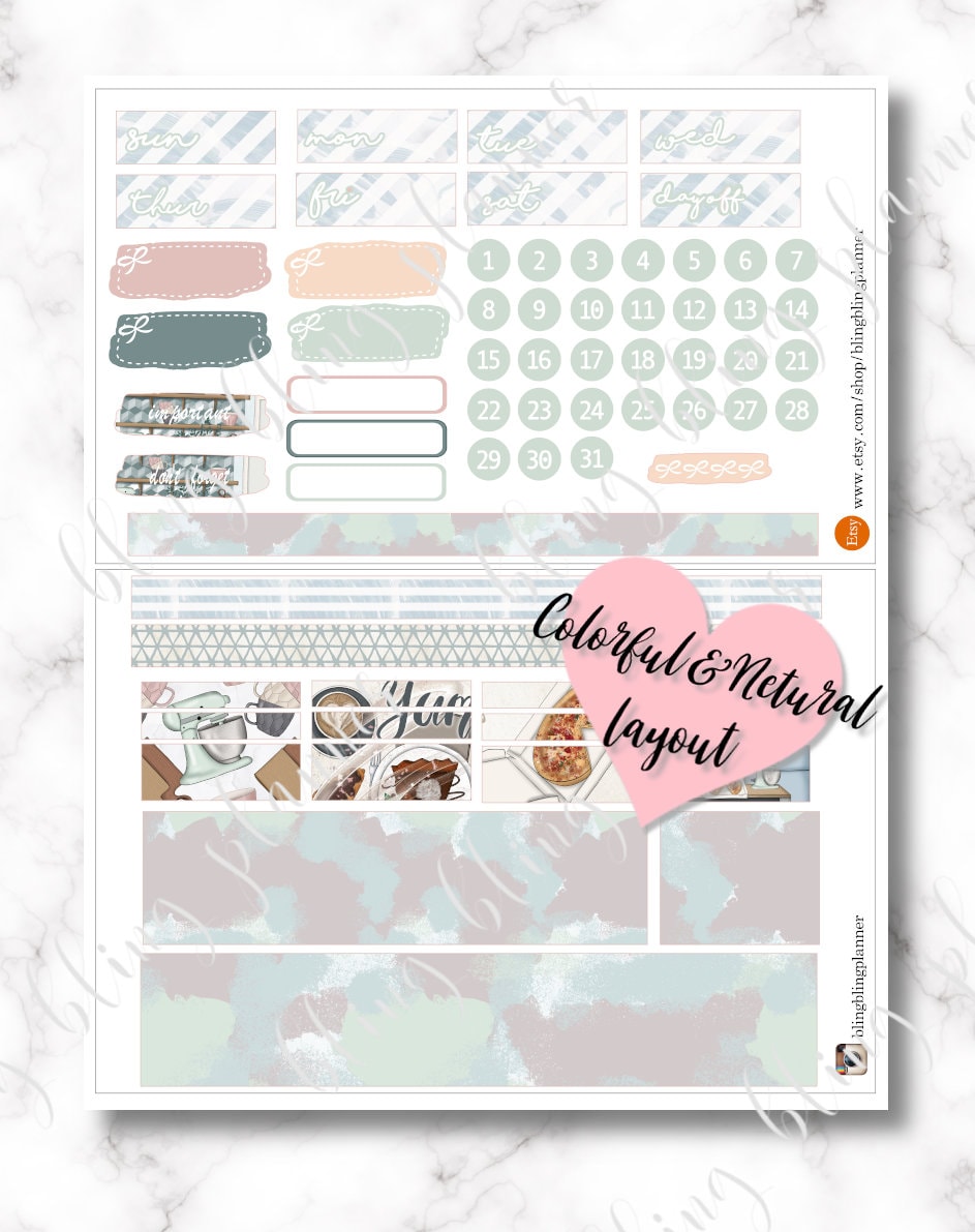 COOKING PRINTABLE Planner STICKERS Bakery Planner Sticker - Etsy