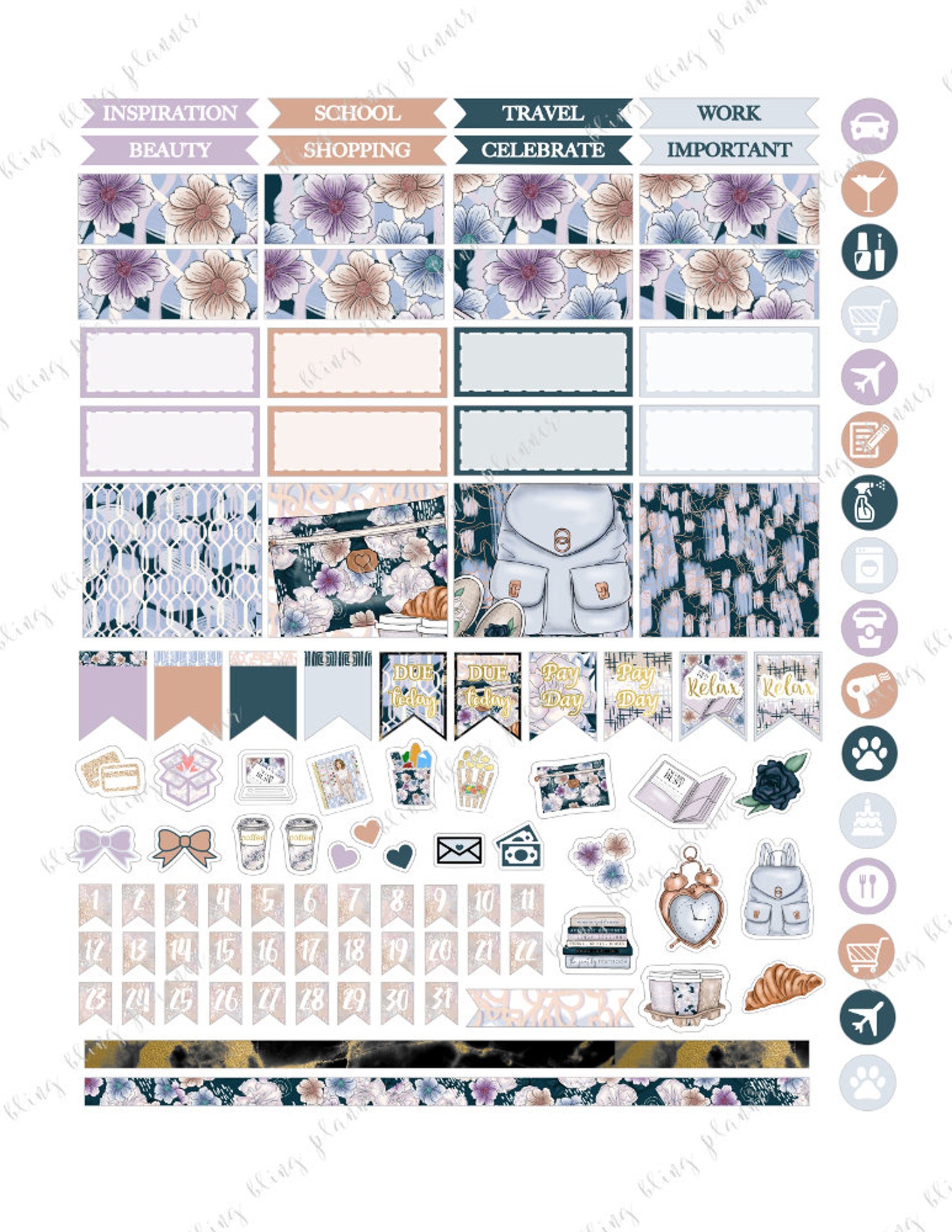 SEPTEMBER MONTHLY VIEW Back to School Monthly Kit Printable | Etsy India
