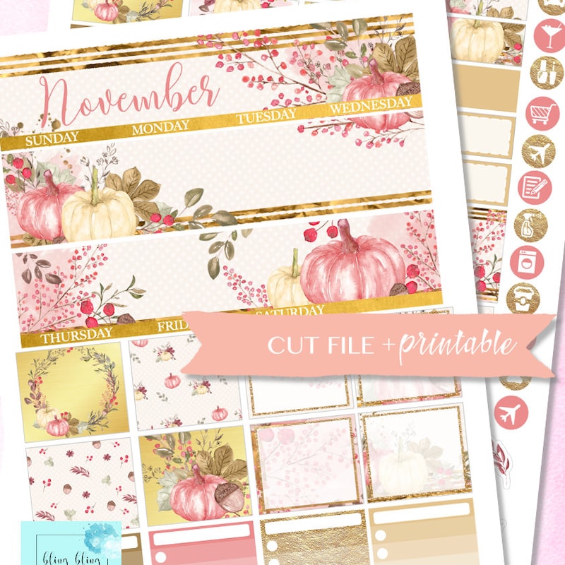 November Stickers - Etsy