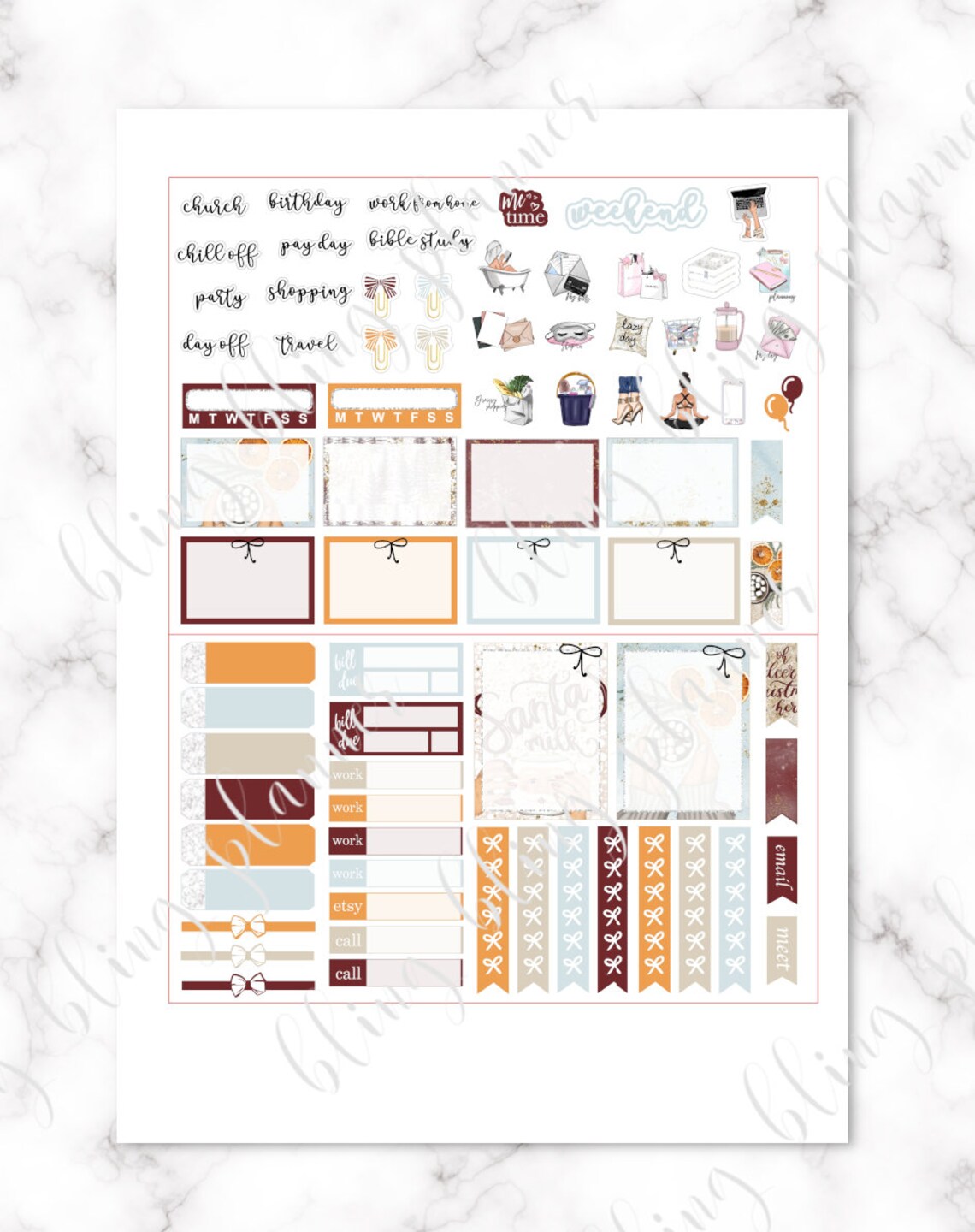 WINTER PLANNER STICKER Kit Winter Erin Condren Sticker Set - Etsy