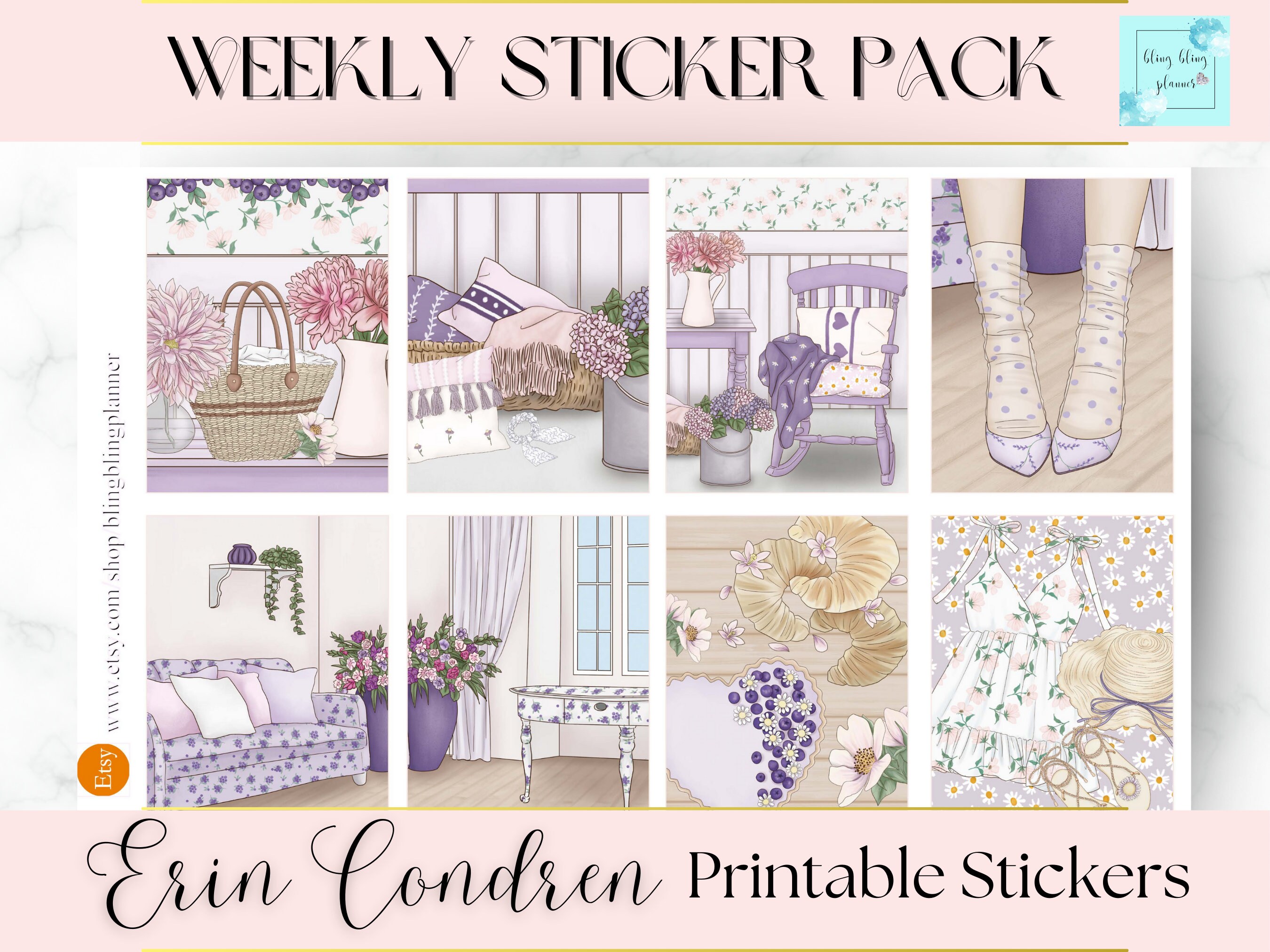 PRINTABLE PLANNER Sticker, Home Printable Stickers, Erin Condren Weekly ...