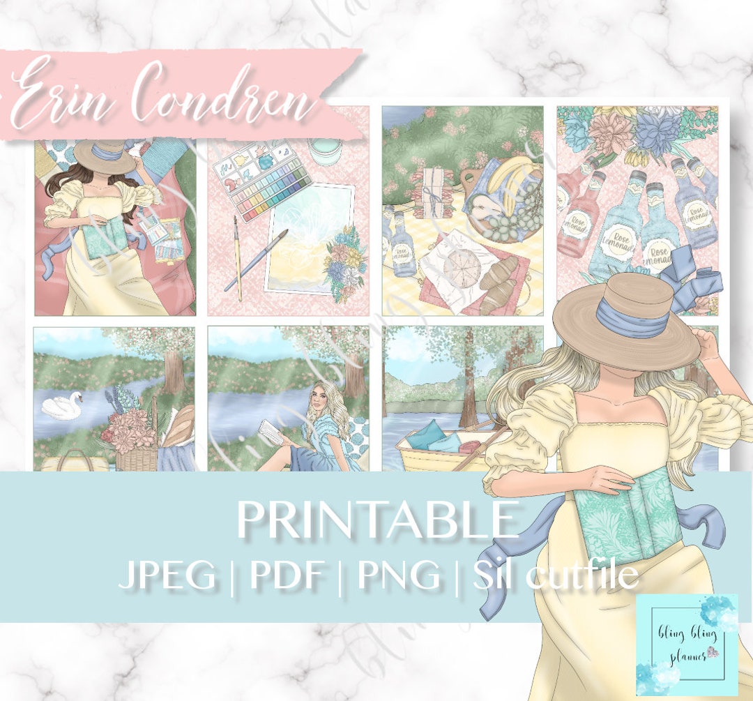 PICNIC PLANNER STICKERS, Printable Planner Stickers, Swan Planner ...