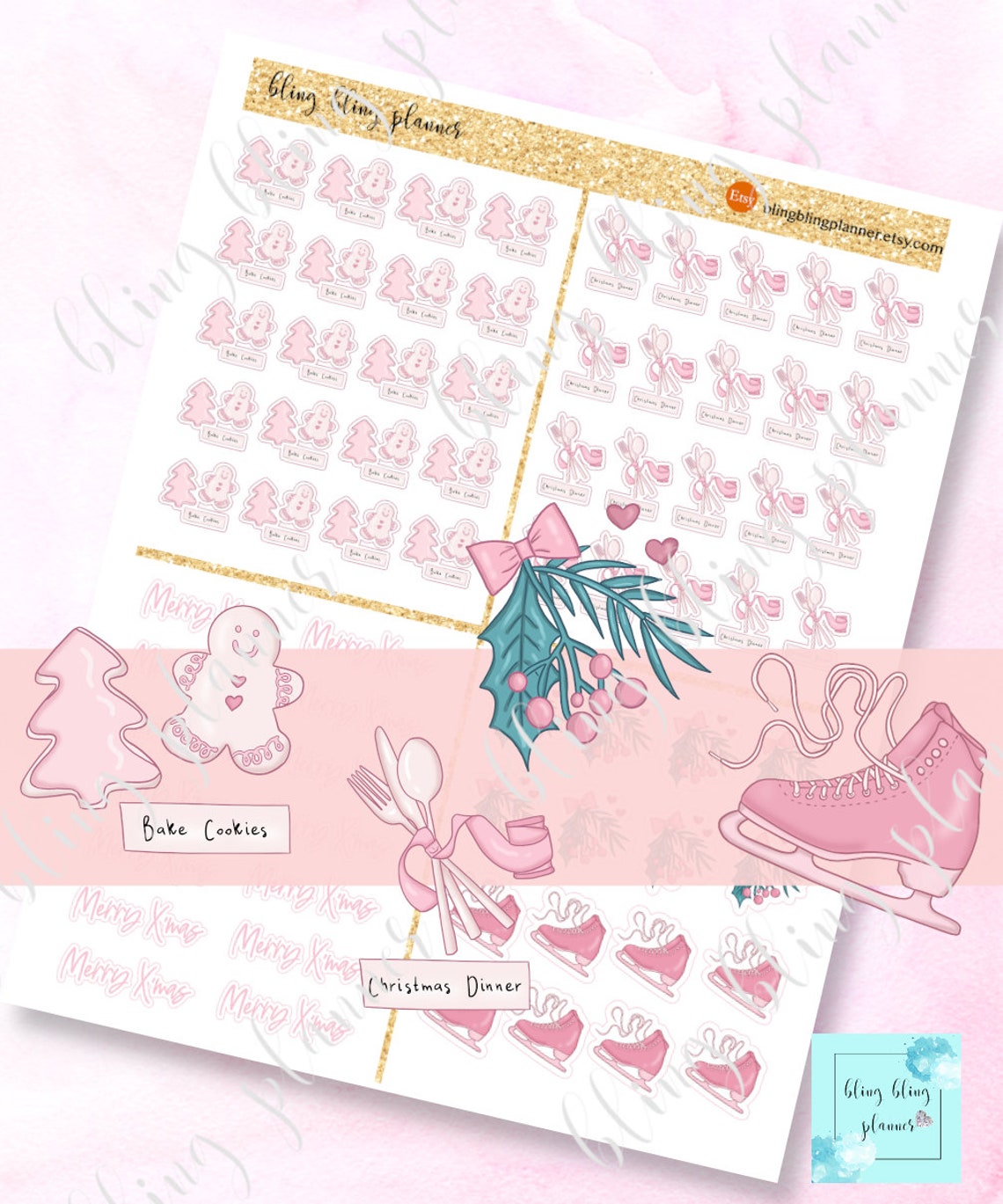 CHRISTMAS BUCKET LIST Stickers Printable Winter Bucket | Etsy
