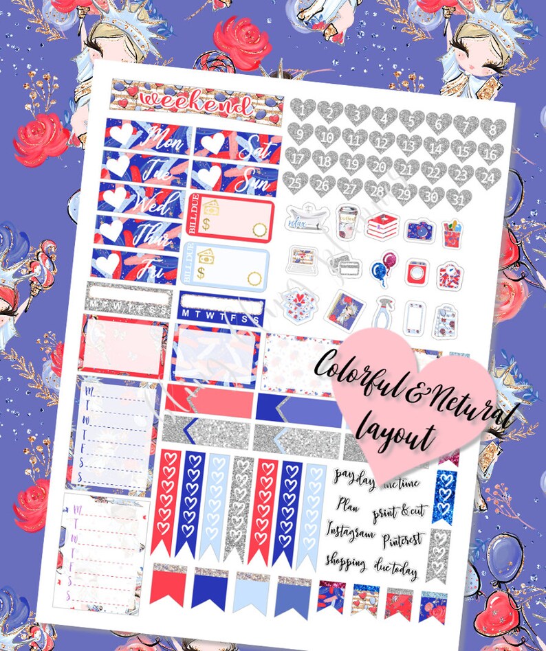 4th of JULY PLANNER Stickers, Independence Day Stickers, Cute July 4th ...