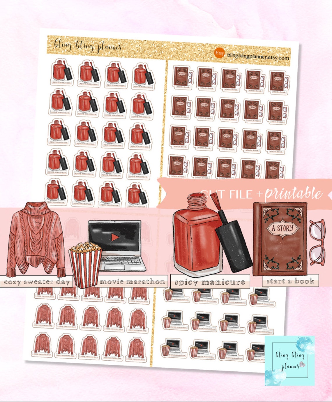 FALL BUCKET LIST Stickers Printable Fall Bucket Stickers | Etsy