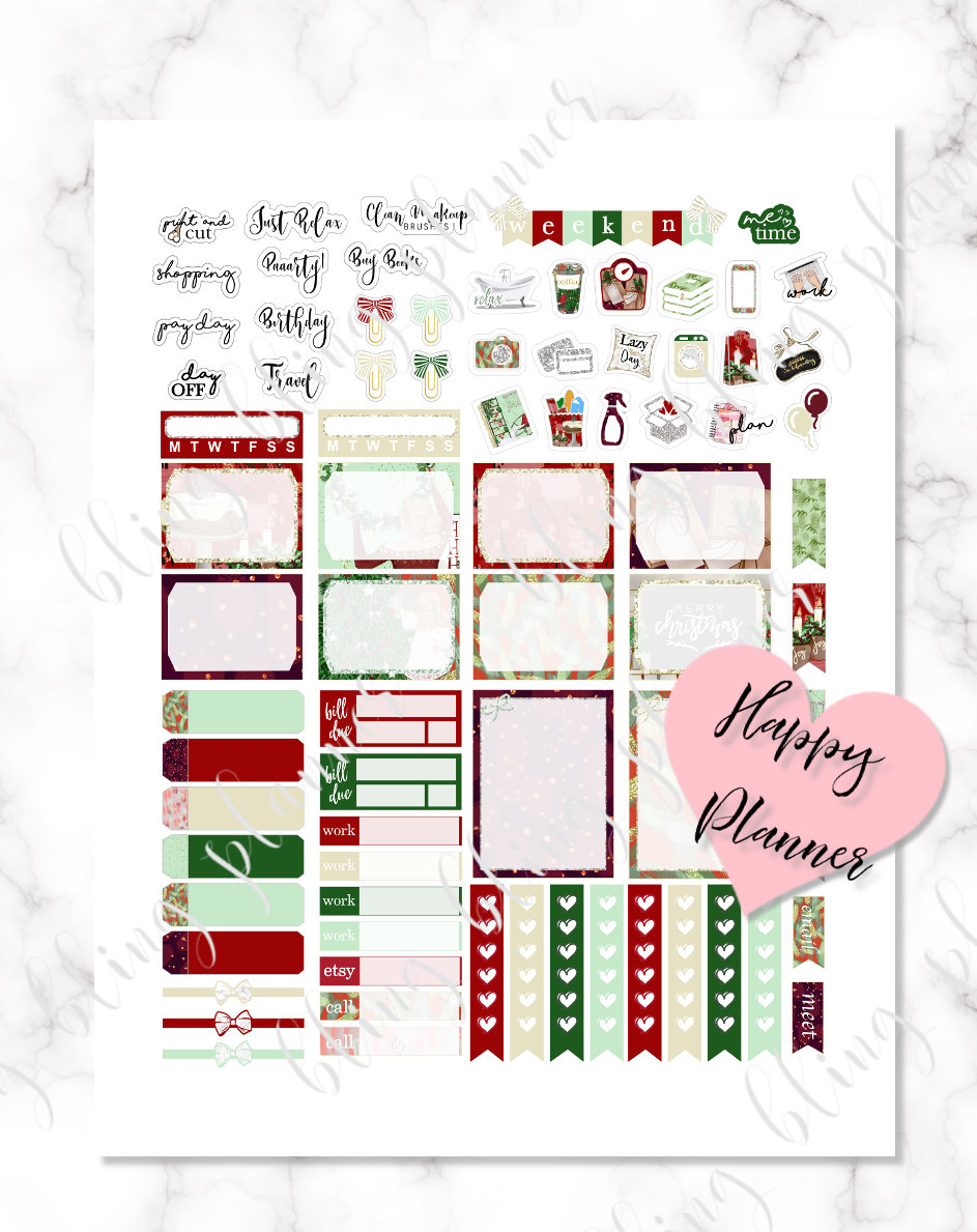 HAPPY PLANNER Christmas STICKER happy planner printable | Etsy