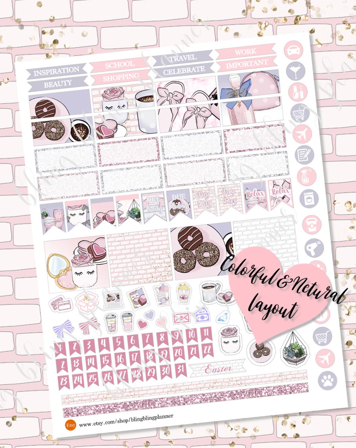 APRIL MONTHLY PLANNER Kit Printable Relax Planner Sticker - Etsy