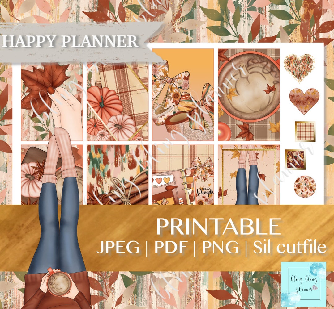 FALL HAPPY PLANNER Sticker, Happy Planner Sticker Kit, Fall Weekly Kit ...