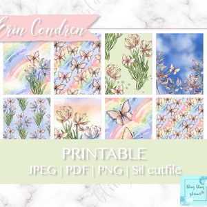 BUTTERFLY PRINTABLE PLANNER Stickers, Spring Planner Sticker, Rainbow ...