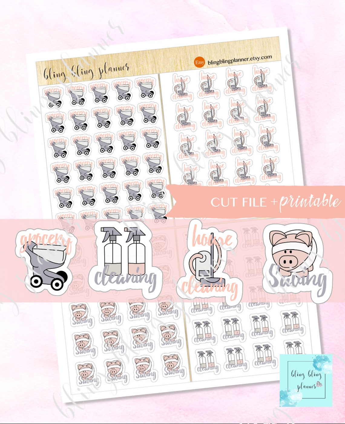 CUTE DAILY PLANNER Stickers Printable Functional Stickers - Etsy