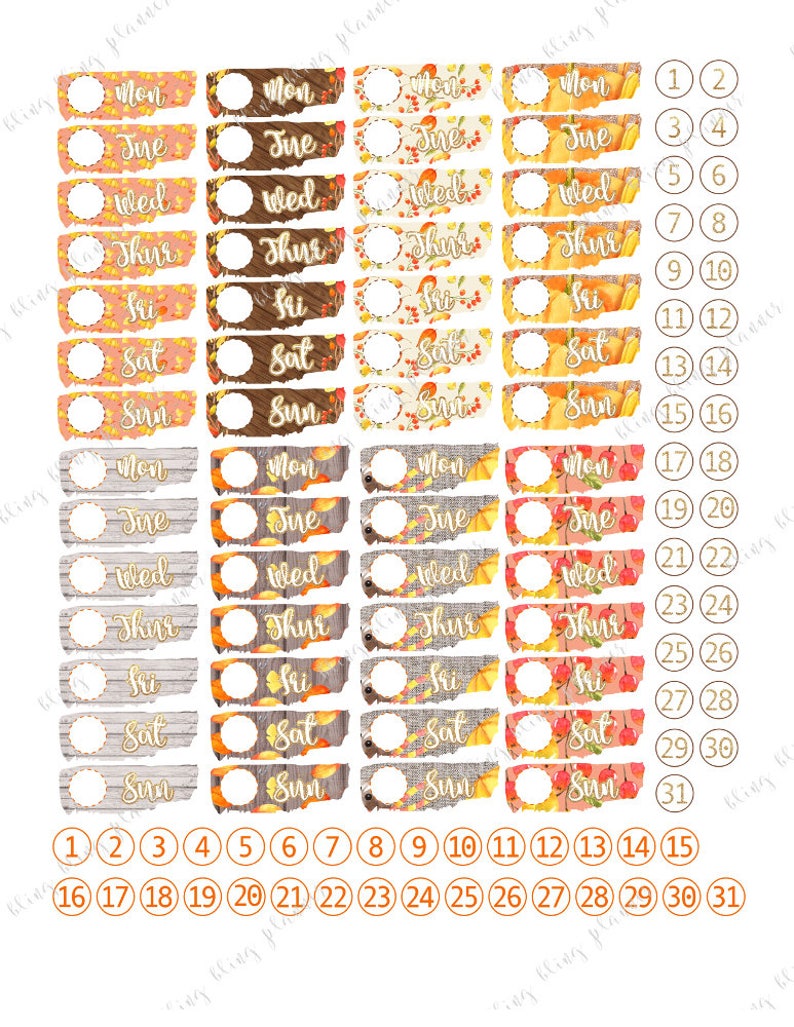 FECHA COVER STICKERS Imprimibles pegatina de clip de papel de - Etsy España