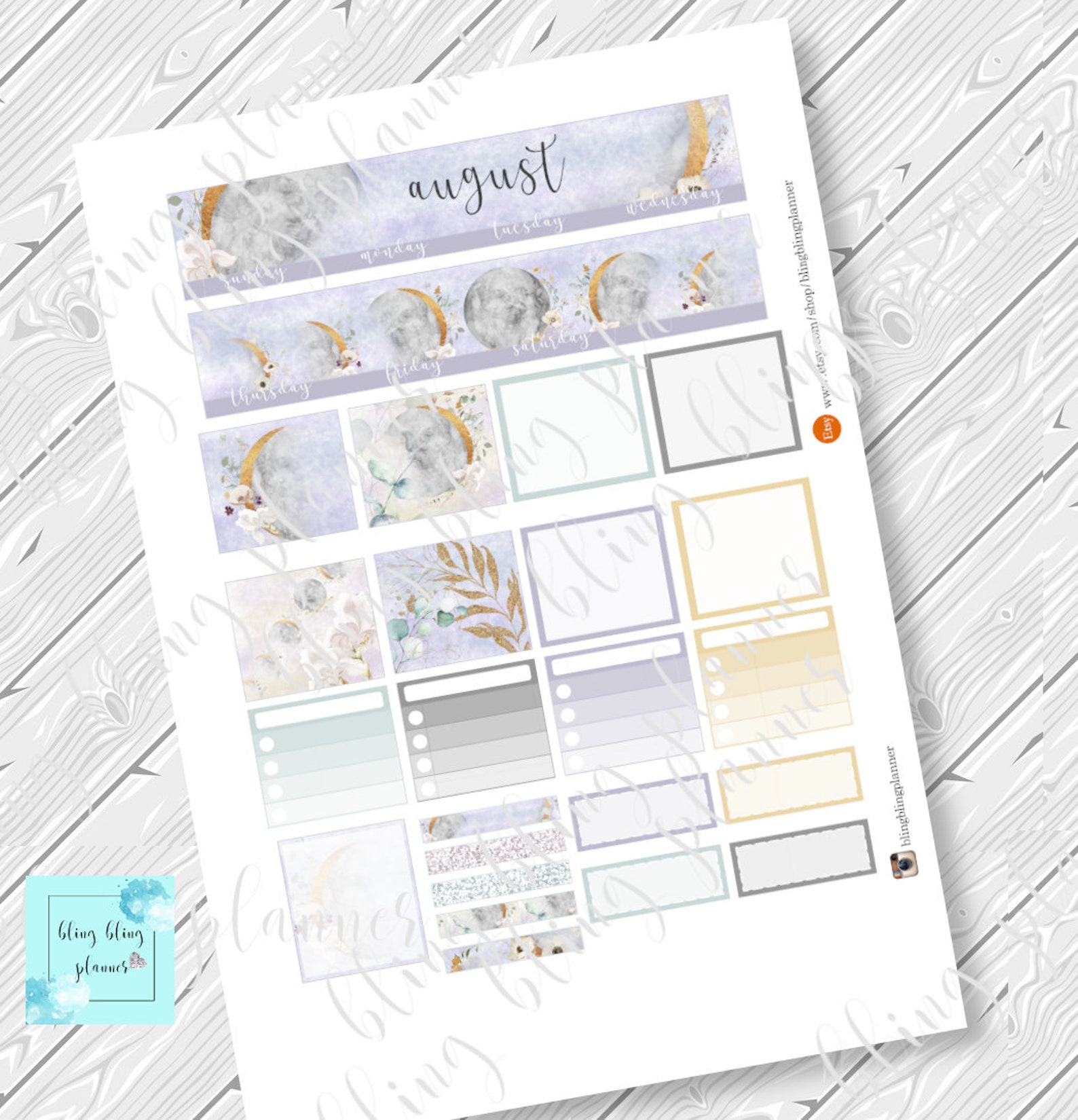 AUGUST MONTHLY KIT Printable August Monthly Printable | Etsy