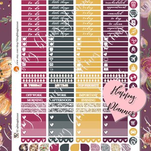 HAPPY PLANNER FALL Planner Sticker, Thanksgiving Printable Planner ...