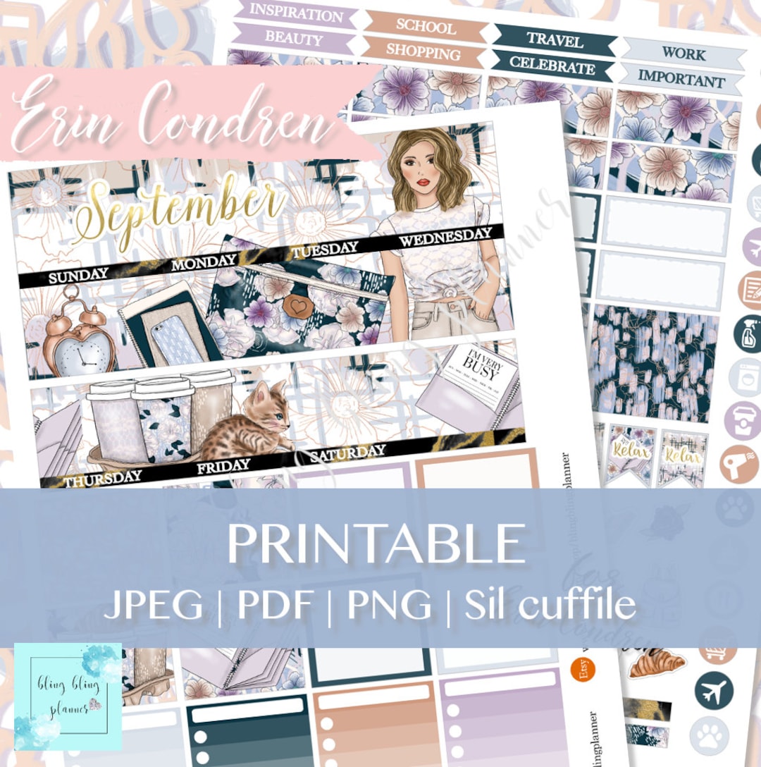 SEPTEMBER MONTHLY VIEW, Back to School Monthly Kit, Printable Planner ...