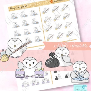 CLEANING ICON PLANNER Stickers, Printable Daily Chores Icons, Printable ...
