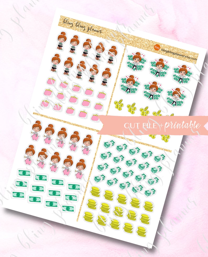 MONEY PLANNING Stickers Pay Day Stickers Saving Printable - Etsy
