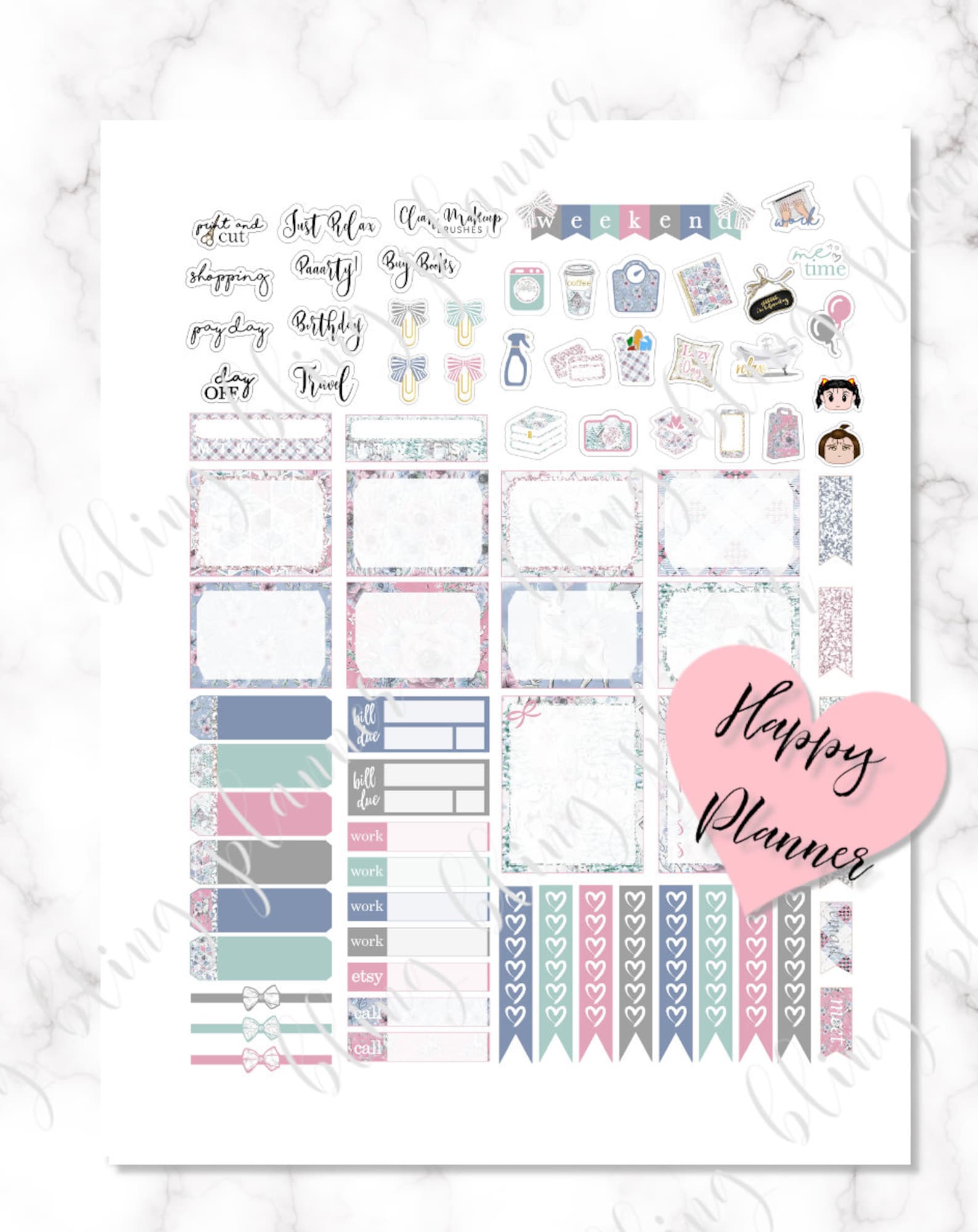 WINTER Happy PLANNER STICKER Kit Printable Happy Planner - Etsy