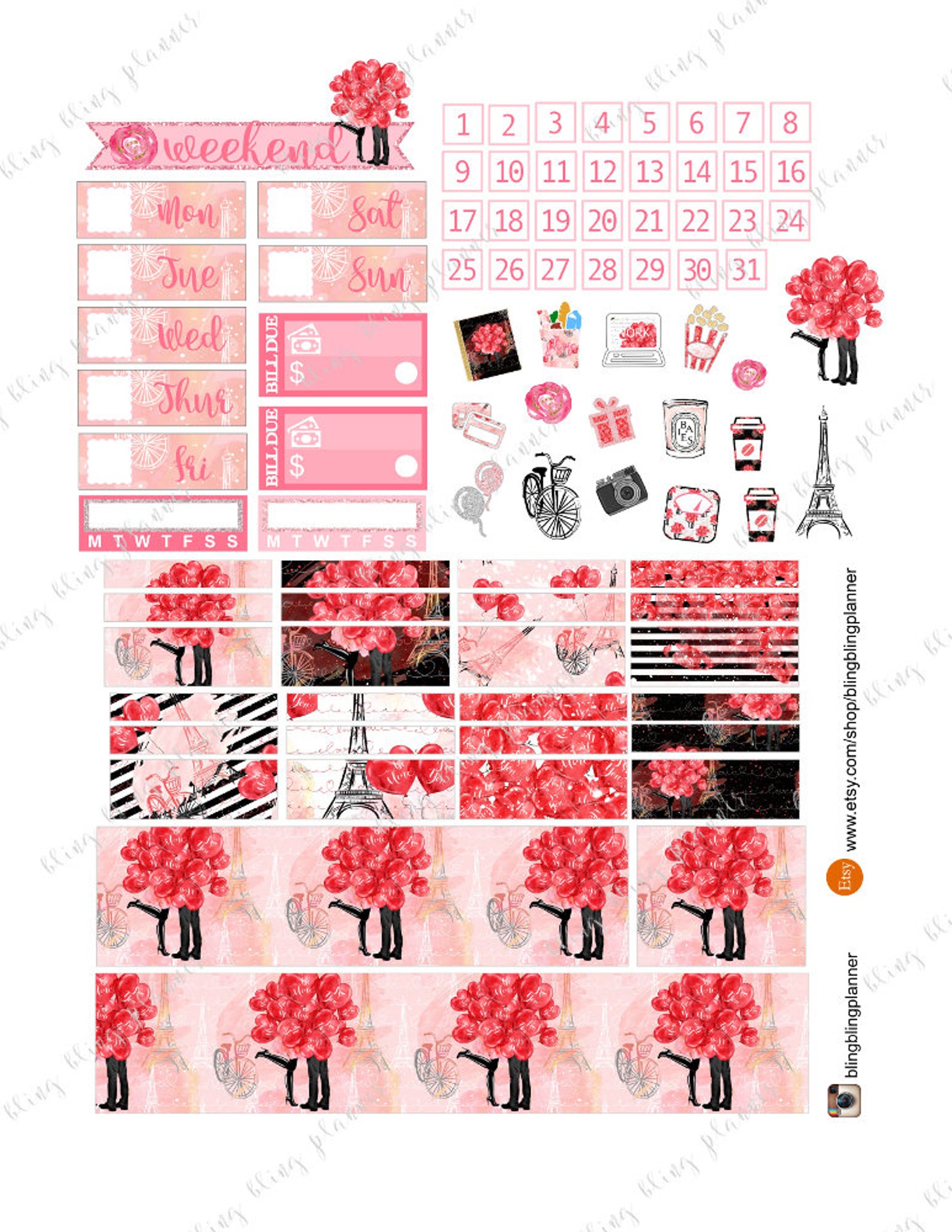 PARIS PLANNER KIT Romantic Travel Planner Sticker Summer - Etsy Australia