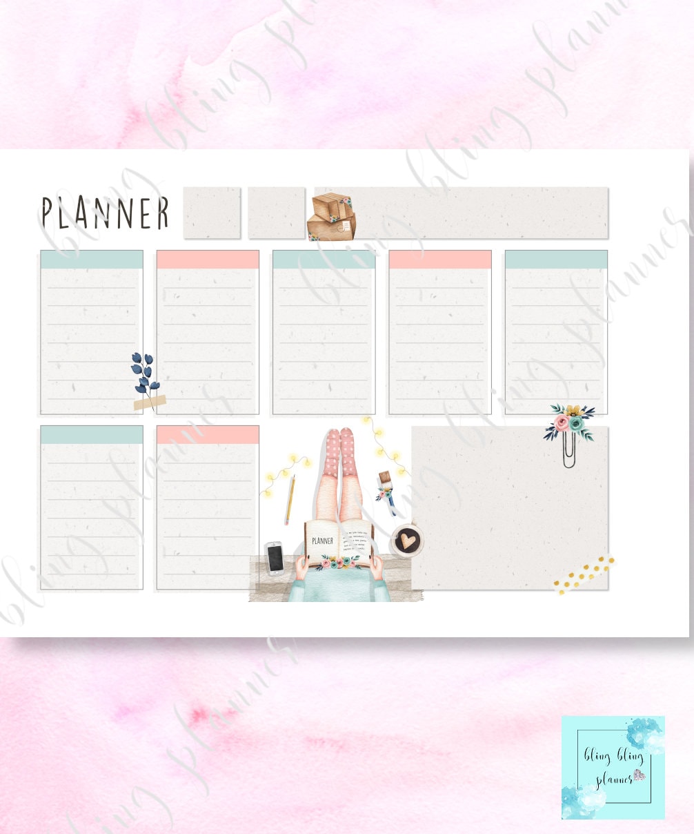 FULL BOX PRINTABLE Planner Stickers Printable Full Box | Etsy