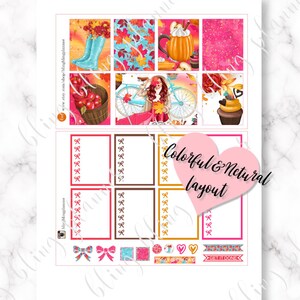 COLORFUL FALL PLANNER Stickers, Red Maple Printable Sticker Kit, Fall ...