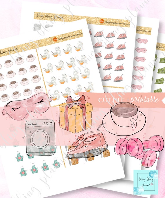 DAILY PRINTABLE PLANNER Stickers Printable Daily Chores | Etsy