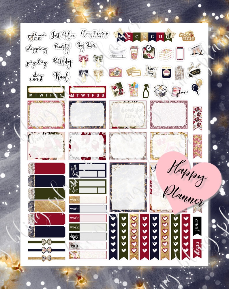 HAPPY PLANNER Christma STICKERS Happy Planner Printable - Etsy