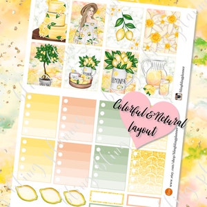 LEMON PRINTABLE PLANNER Stickers, Summer Planner Kits Printable, Lemon ...