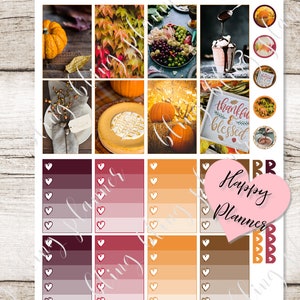 THANKSGIVING HAPPY PLANNER Stickers, Thanksgiving Photo Happy Planner ...