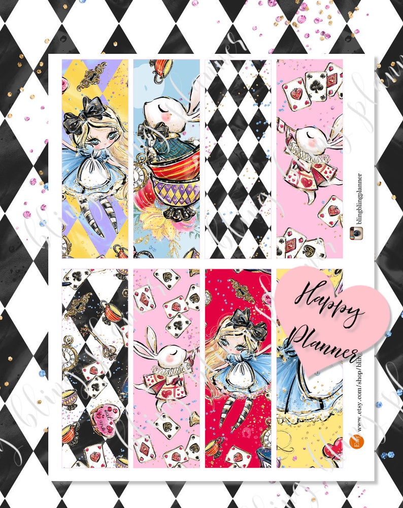ALICE in WONDERLAND Happy PlannerStickers Happy Planner | Etsy