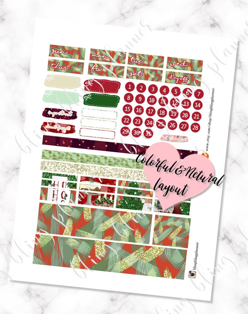 HOLIDAY PLANNER STICKERS Printable Christmas Planner | Etsy