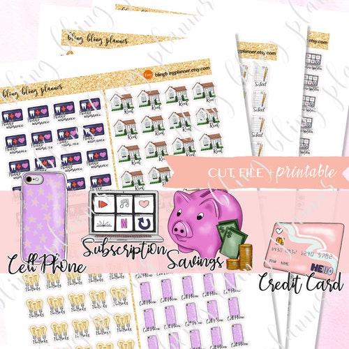 Bill PLANNER STICKERS Printable Bill Planner Sticker - Etsy