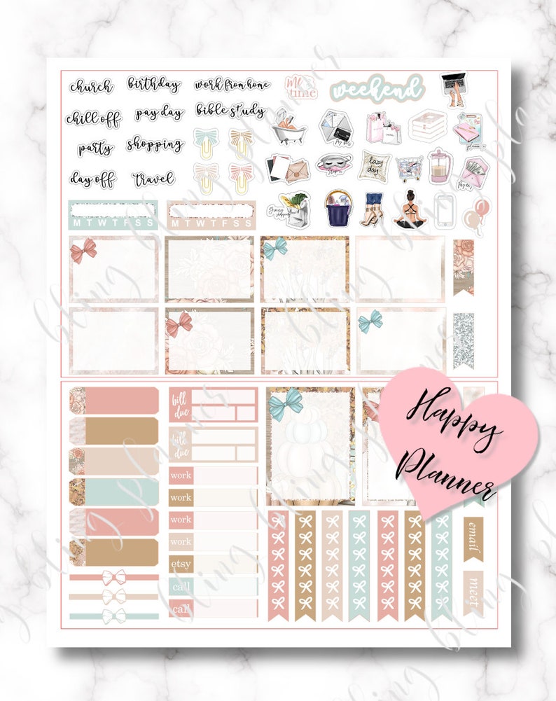 HAPPY PLANNER Fall PRINTABLE Sticker Fall Printable Sticker | Etsy