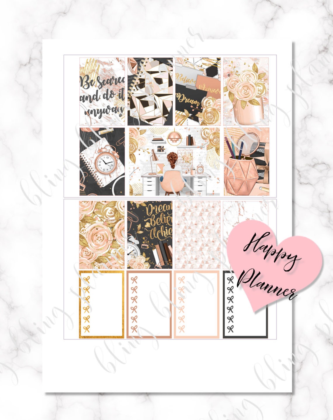HAPPY PLANNER GIRL Sticker Printable Girl Boss Happy Planner - Etsy