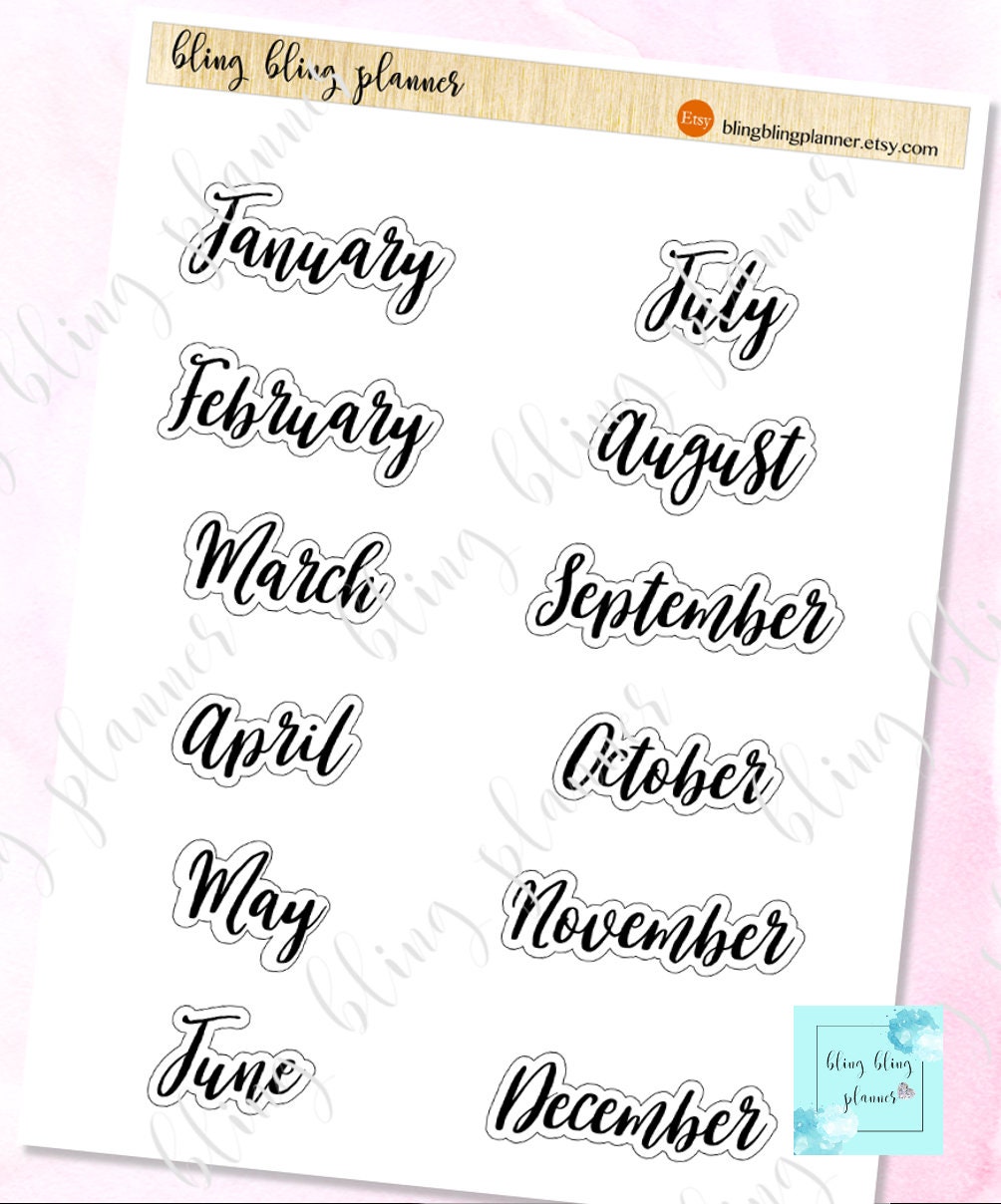 FOIL READY DATE Stickers Foil Ready Printable Month Sticker - Etsy