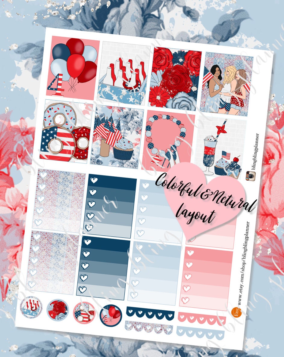 4th of JULY PRINTABLE PLANNER Kit Independence Day Planner - Etsy