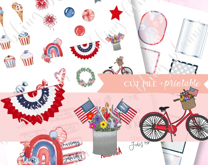 JULY 4TH PLANNER Stickers Independence Day Planner Stickers - Etsy