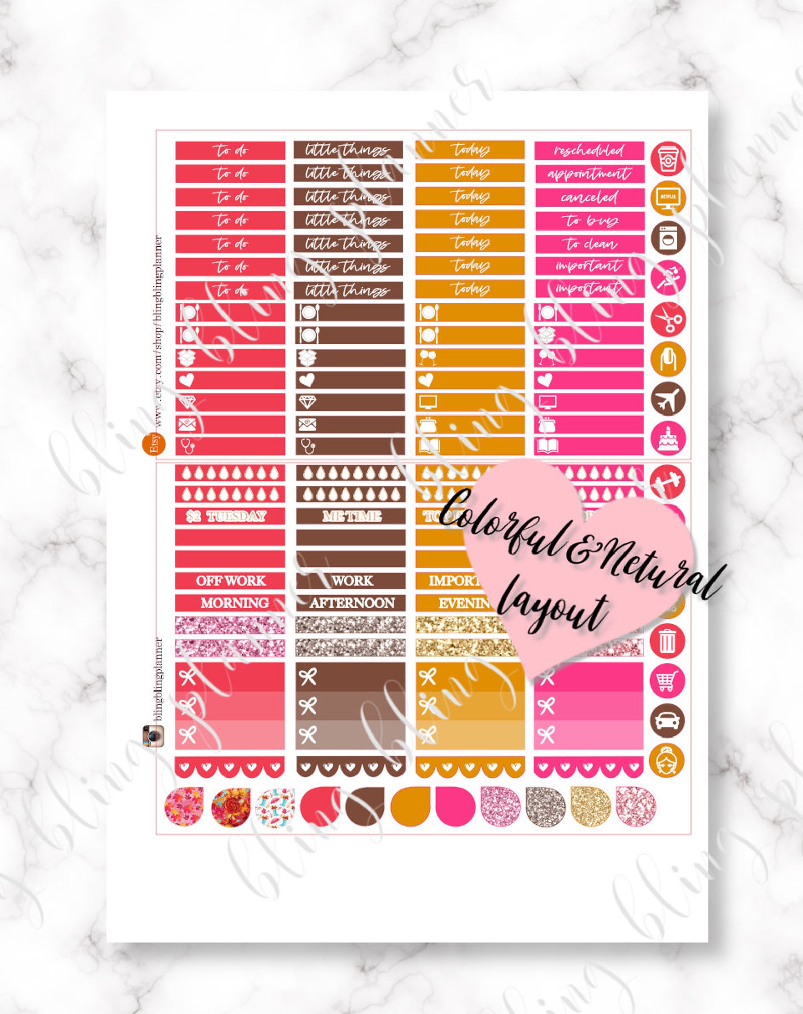 COLORFUL FALL PLANNER Stickers, Red Maple Printable Sticker Kit, Fall ...