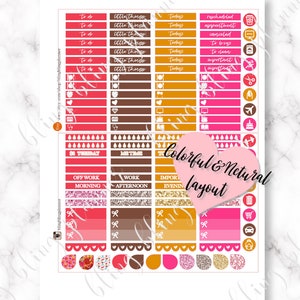 COLORFUL FALL PLANNER Stickers, Red Maple Printable Sticker Kit, Fall ...