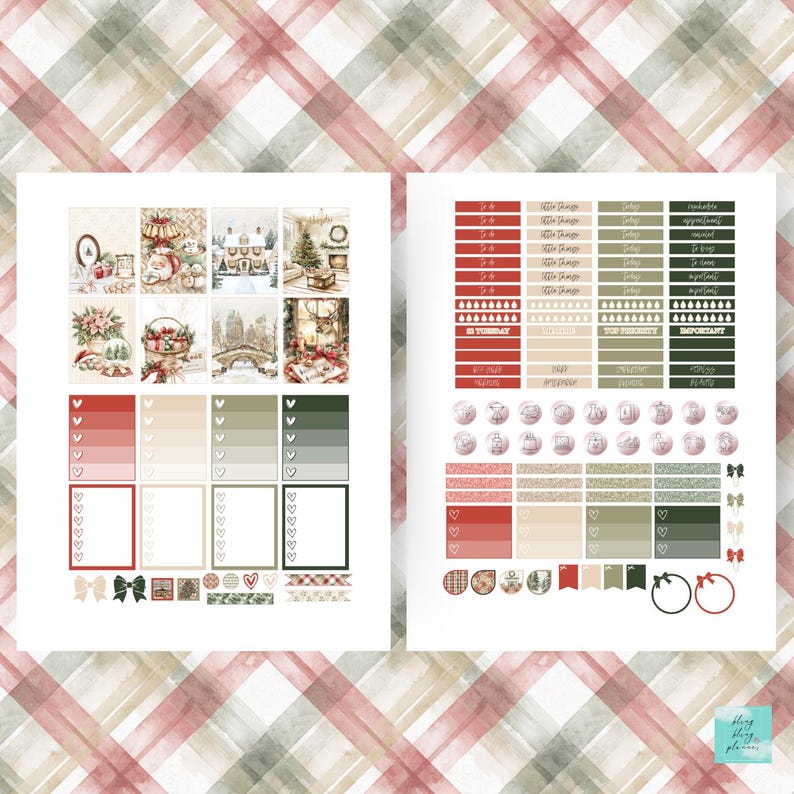 CHRISTMAS PRINTABLE Planner Stickers, Warm Festive Erin Condren ...