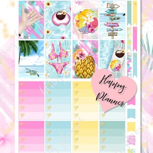 HAPPY PLANNER PRINTABLE, Beach Happy Planner Stickers, Beachside ...