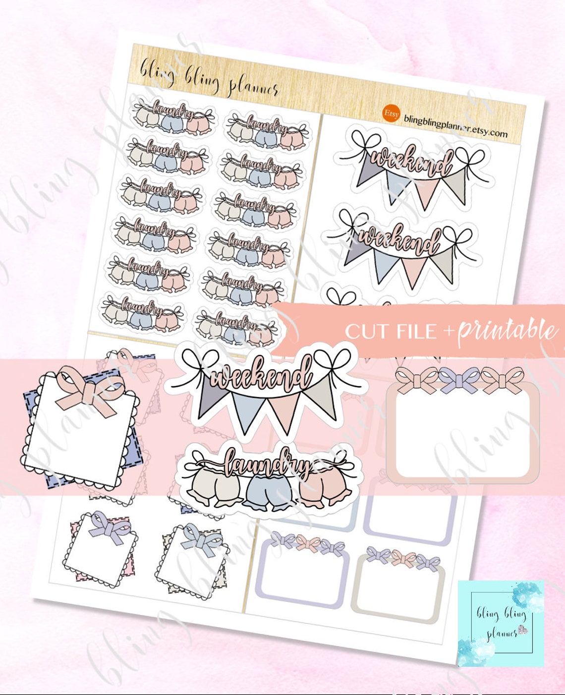 CUTE DAILY PLANNER Stickers Printable Functional Stickers - Etsy