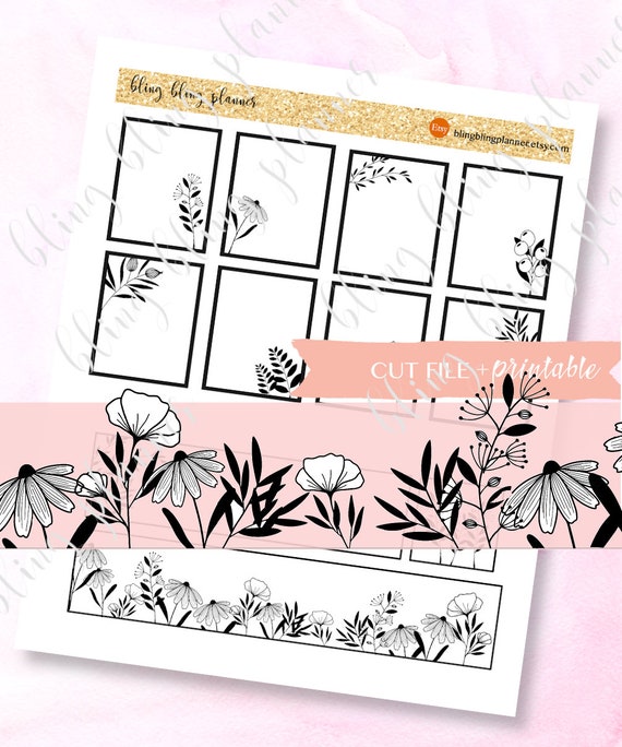 FLORAL FULL BOX Stickers Printable Full Box Stickers | Etsy