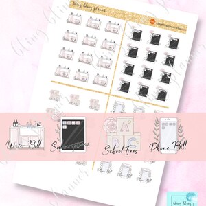 BILLS PRINTABLE Stickers, Printable Bills Stickers, Water Bill Stickers ...