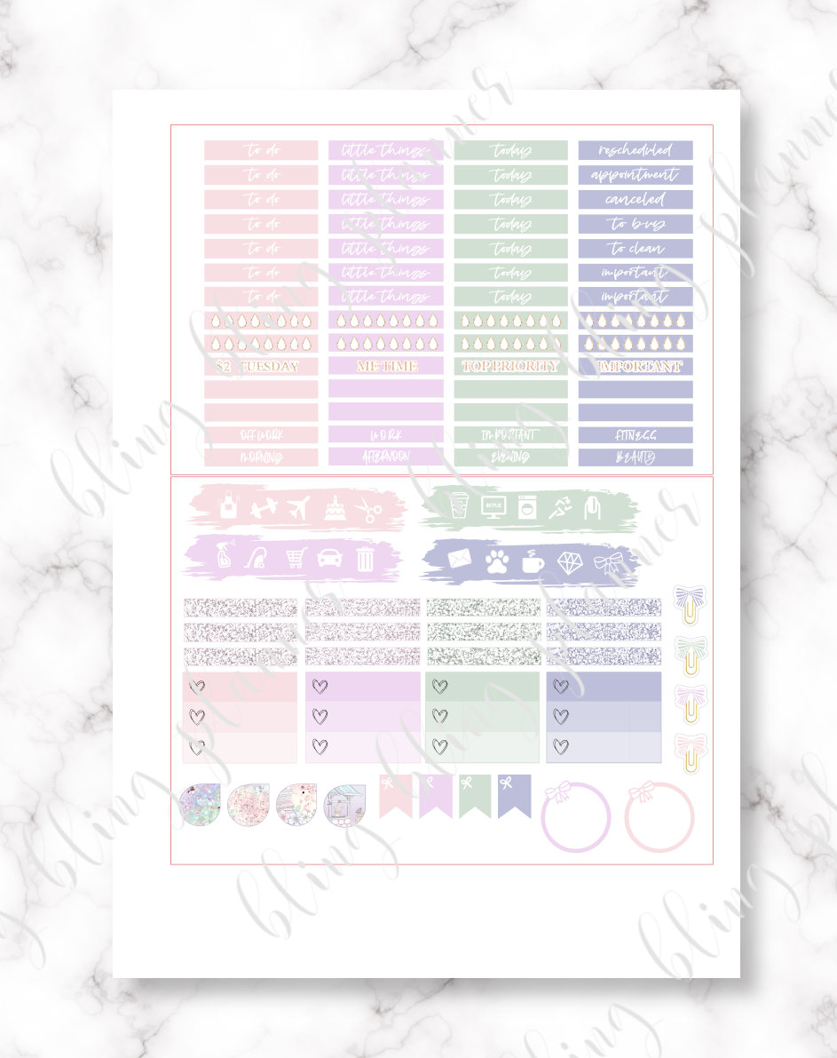 SPRING PRINTABLE PLANNER Stickers Spring Girl Planner Kit - Etsy