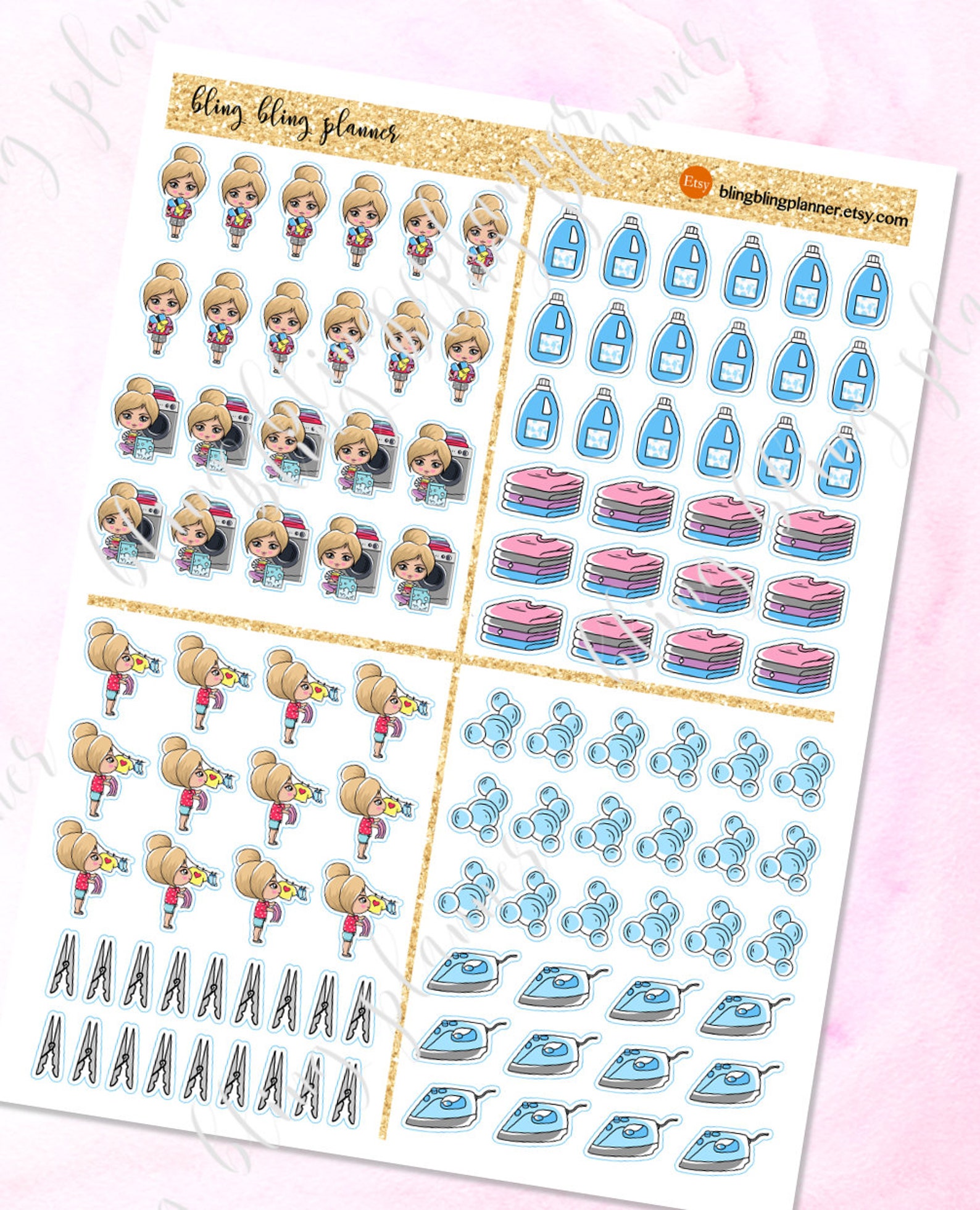 PRINTABLE PLANNER ICON Sticker Printable Laundry Sticker - Etsy