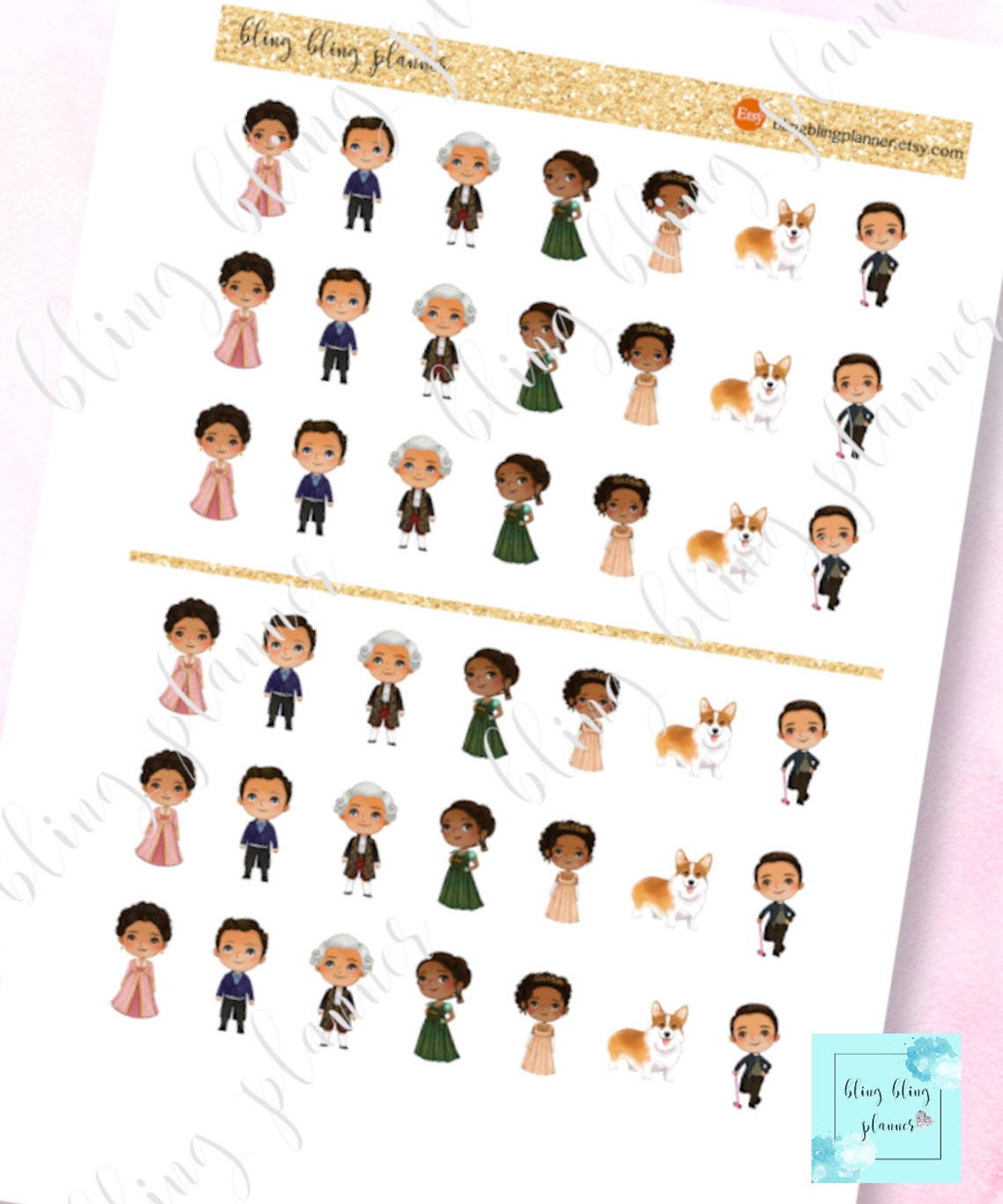 BRIDGERTON PRINTABLE Planner STICKERS, Lady Bridgerton Stickers, Kate ...