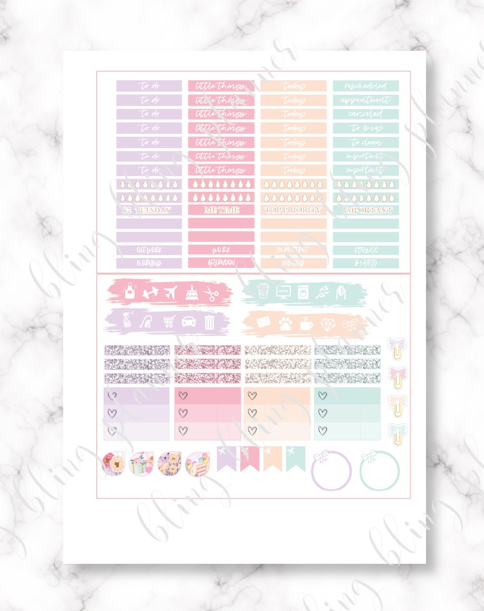 BIRTHDAY PRINTABLE Planner STICKERS, Printable Planner Stickers ...