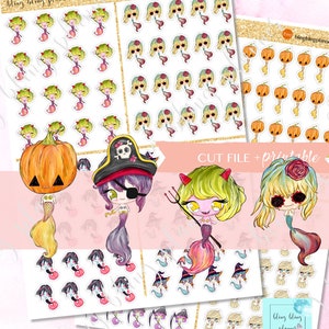 PRINTABLE HALLOWEEN Stickers, Cute Halloween Deco, Printable Stickers ...