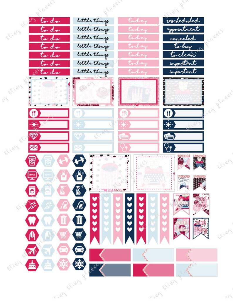 MONTHLY PLANNER Sticker Kit February Bundle Stickers - Etsy